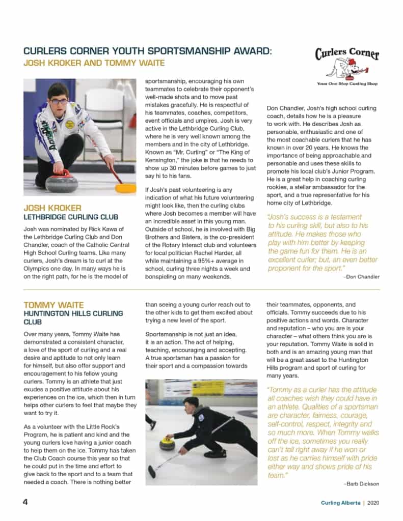 Curling Alberta Awards – Curling Alberta